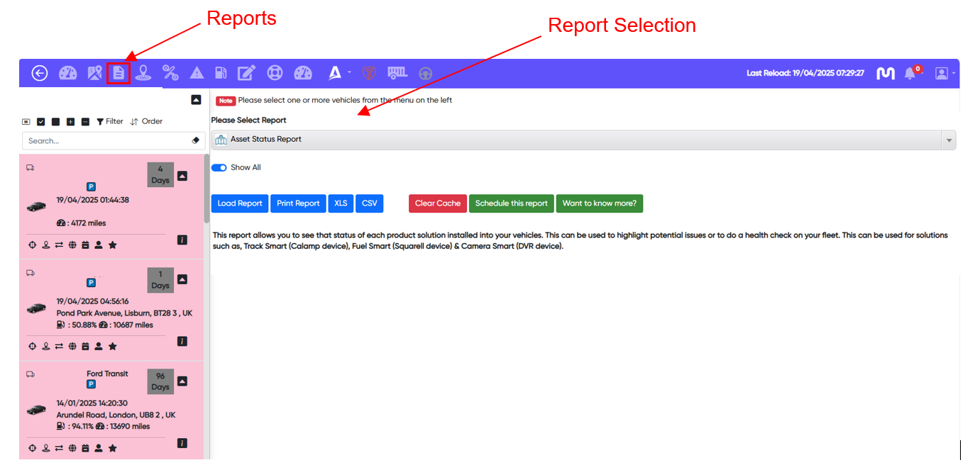 Asset Status Report – Cubo Support Knowledge Base