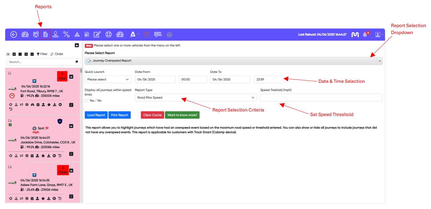 Journey Over Speed Report – Cubo Support Knowledge Base